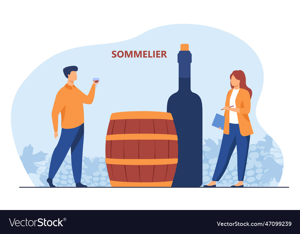 Sommelier tasting red wine Royalty Free Vector Image Sommelier tasting red wine Royalty Free Vector Image