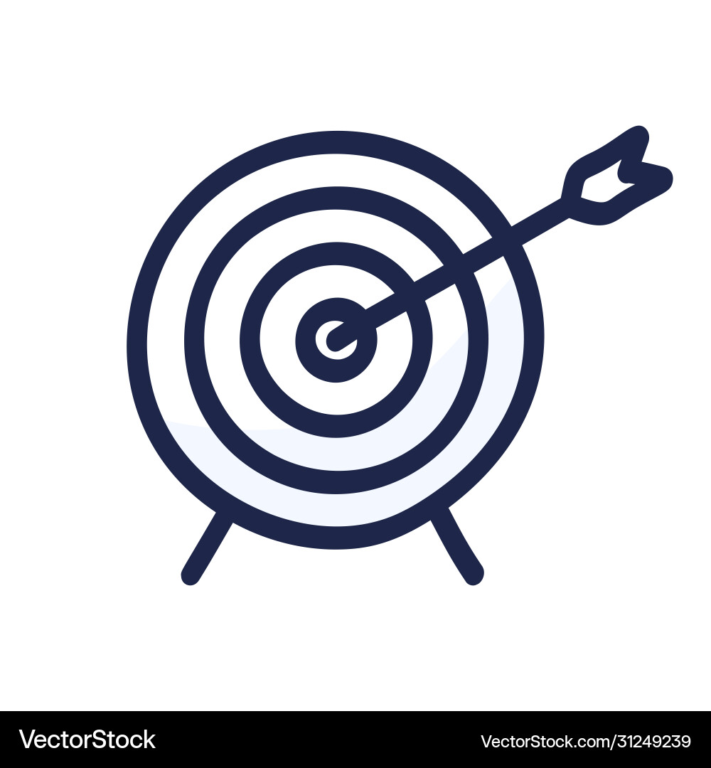 Target with arrow hand drawn outline doodle icon Vector Image