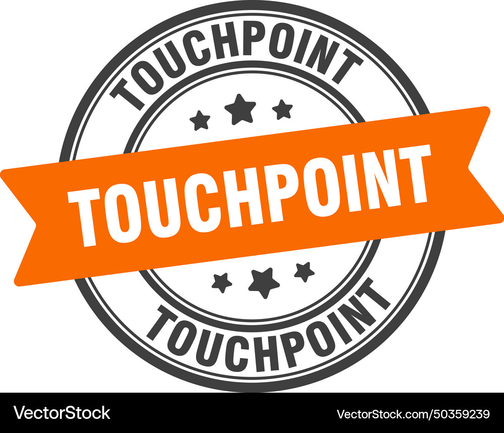 Touchpoint stamp label on transparent Royalty Free Vector