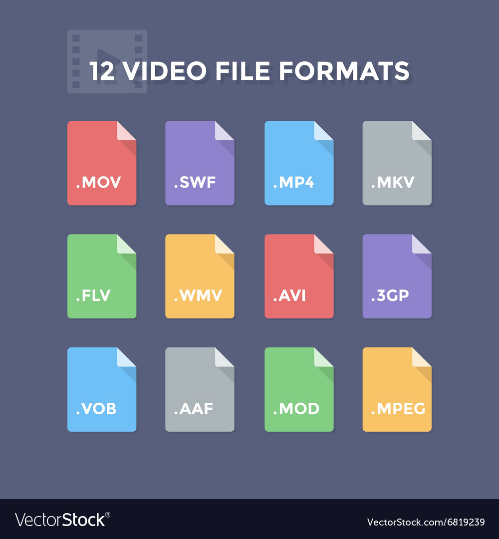 Video File Formats Royalty Free Vector Image VectorStock