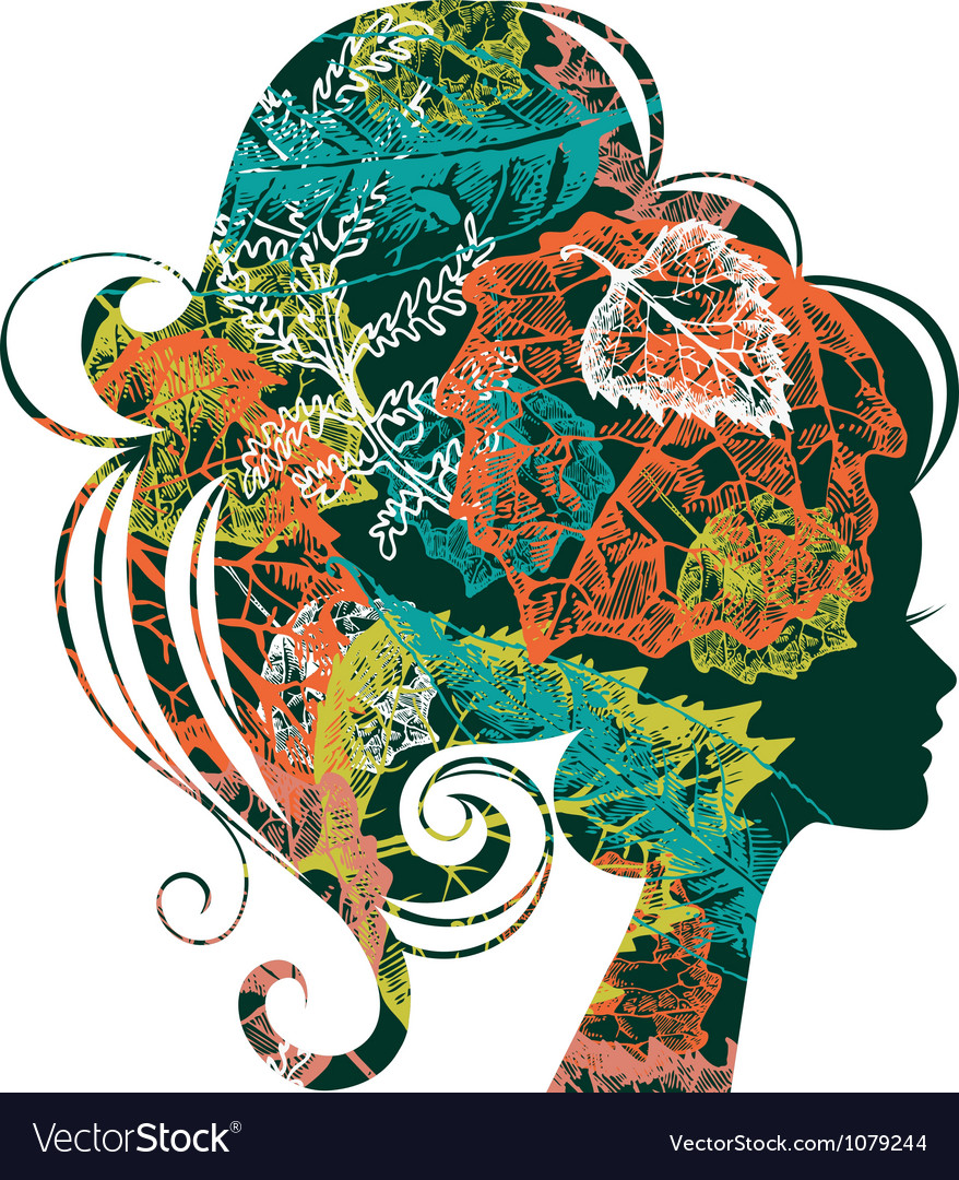 Beautiful Woman Silhouette Royalty Free Vector Image