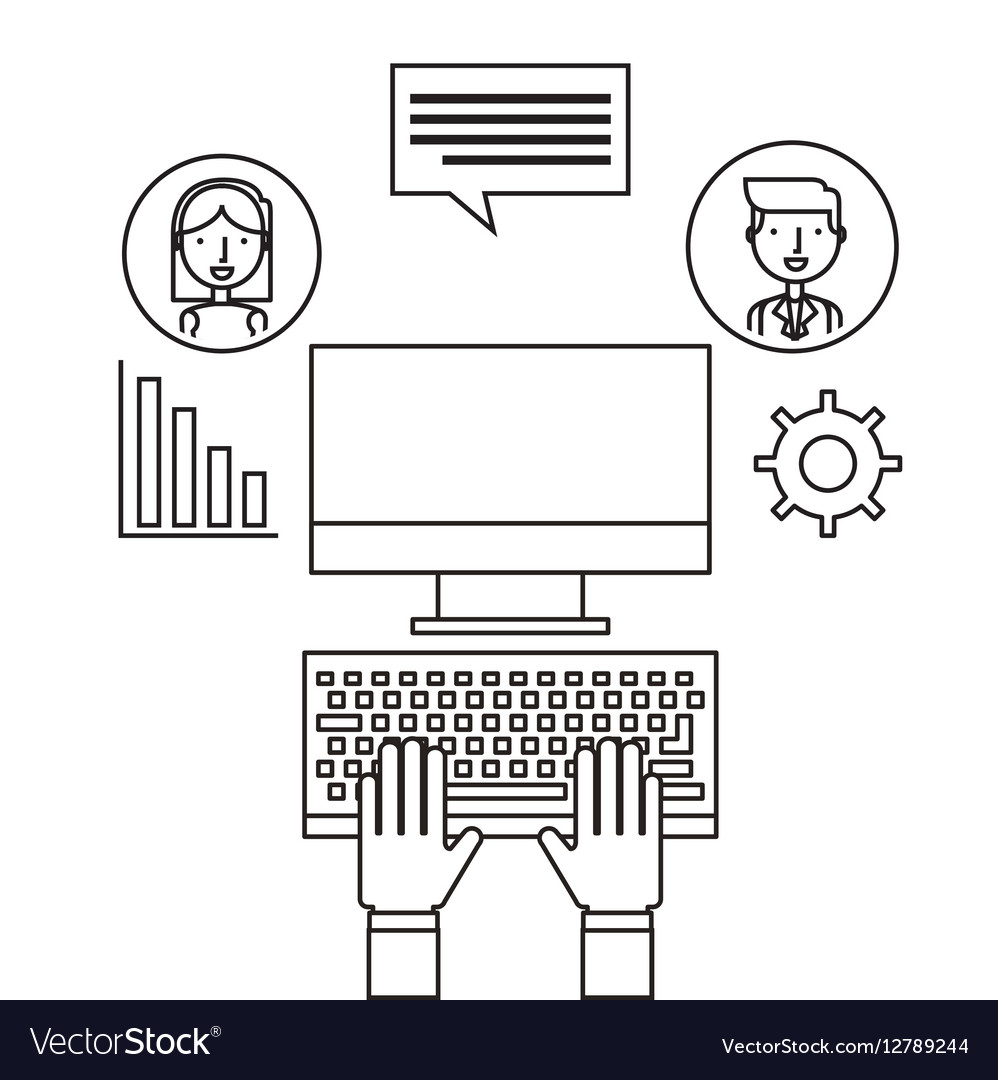 Computer device icon Royalty Free Vector Image