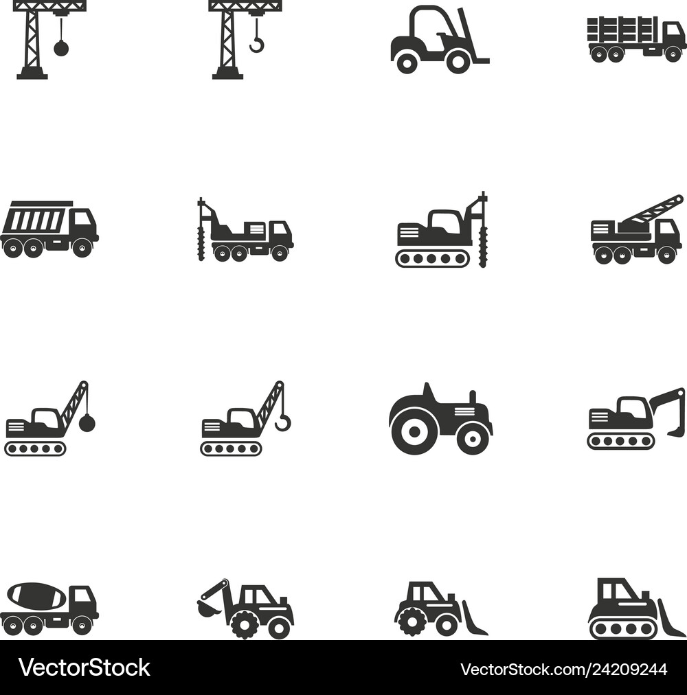 Construction transport icons set Royalty Free Vector Image