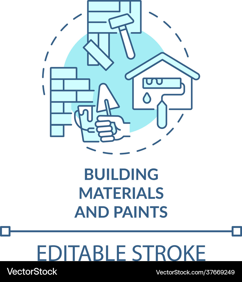 Building materials and paints concept icon Vector Image