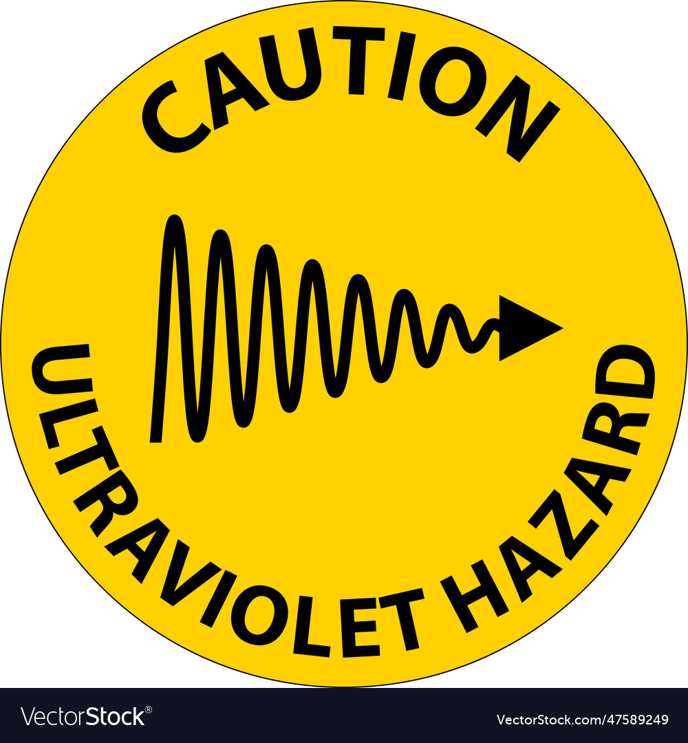 Caution ultraviolet light hazard label on white Vector Image Caution ultraviolet light hazard label on white Vector Image