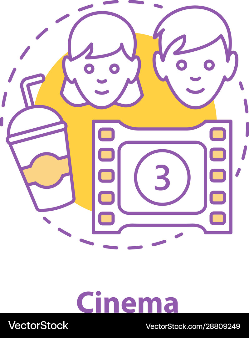 Cinema date concept icon Royalty Free Vector Image