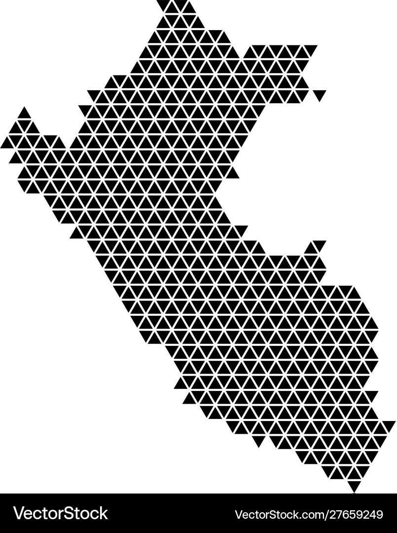 Peru map abstract schematic from black triangles Vector Image