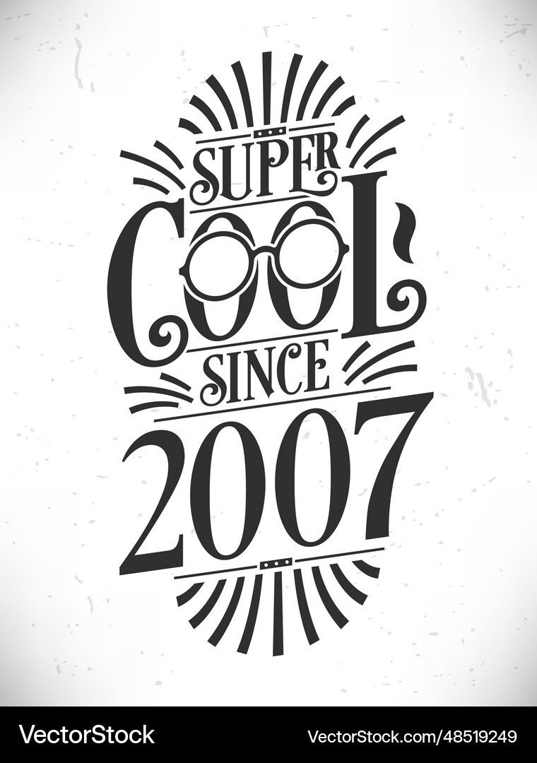 Super cool since 2007 born in typography Vector Image