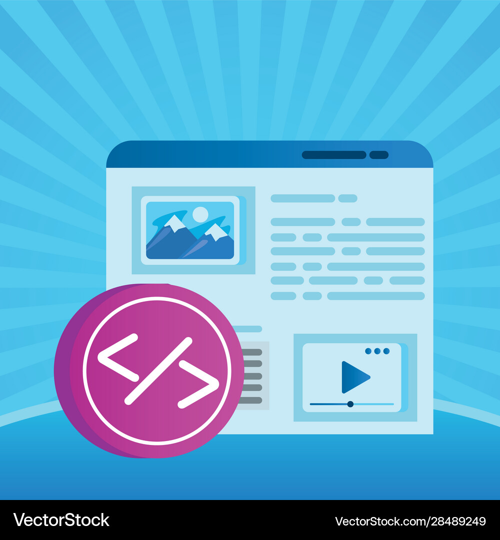 Template webpage window isolated icon Royalty Free Vector