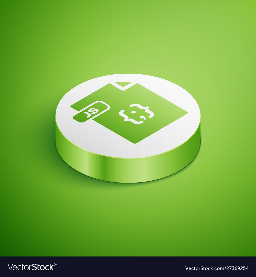 Isometric js file document download js button Vector Image