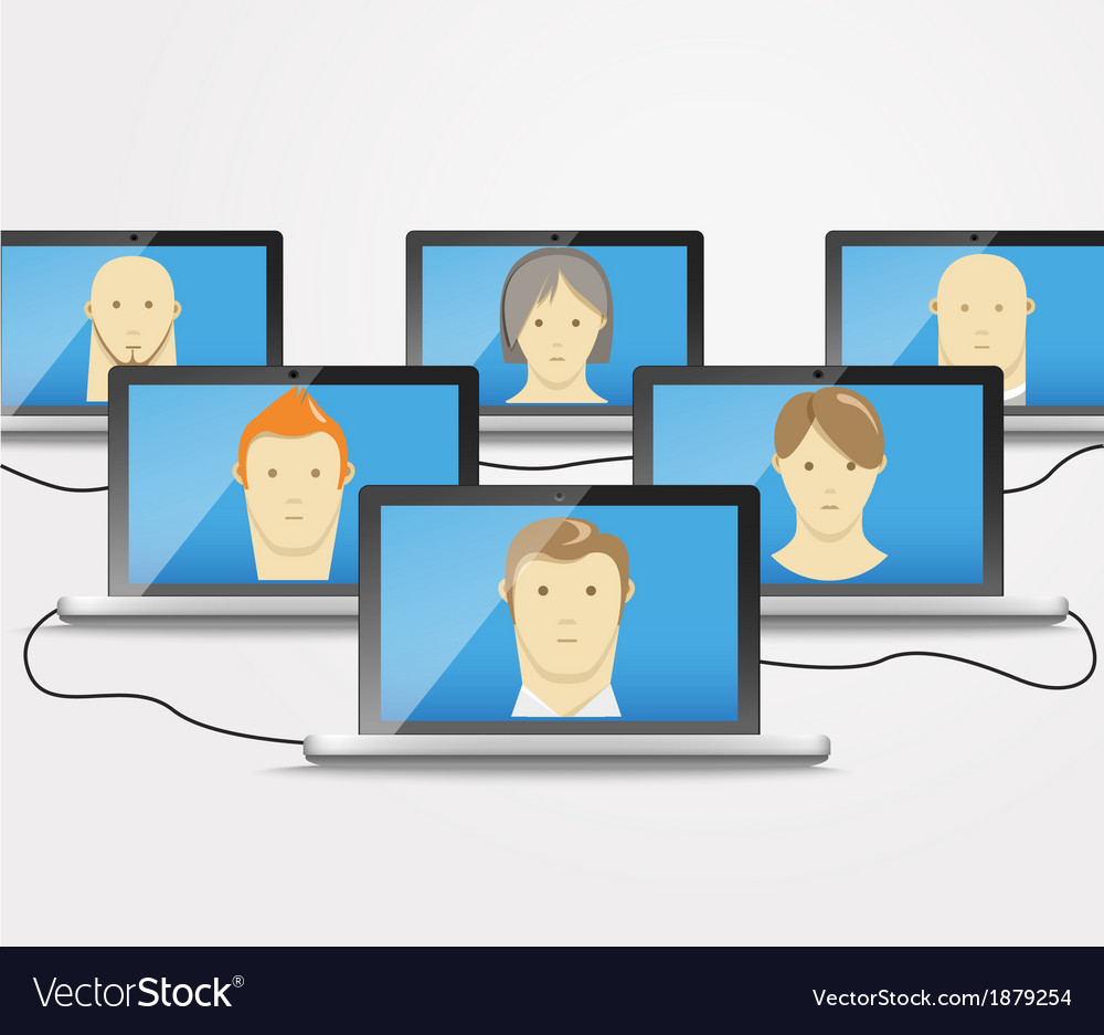 Modern computer network Royalty Free Vector Image