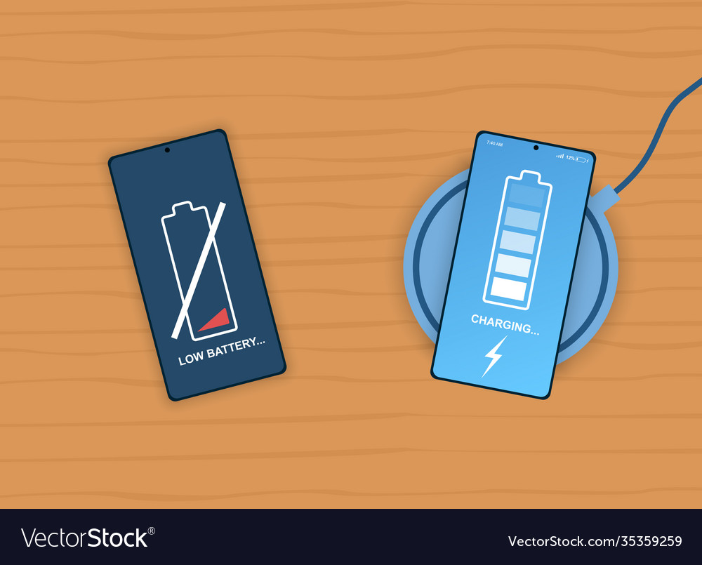 Easy wireless charging process Royalty Free Vector Image