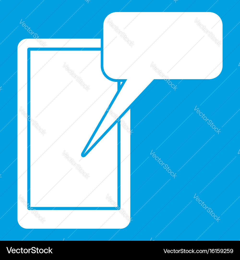 Mobile chatting icon white Royalty Free Vector Image