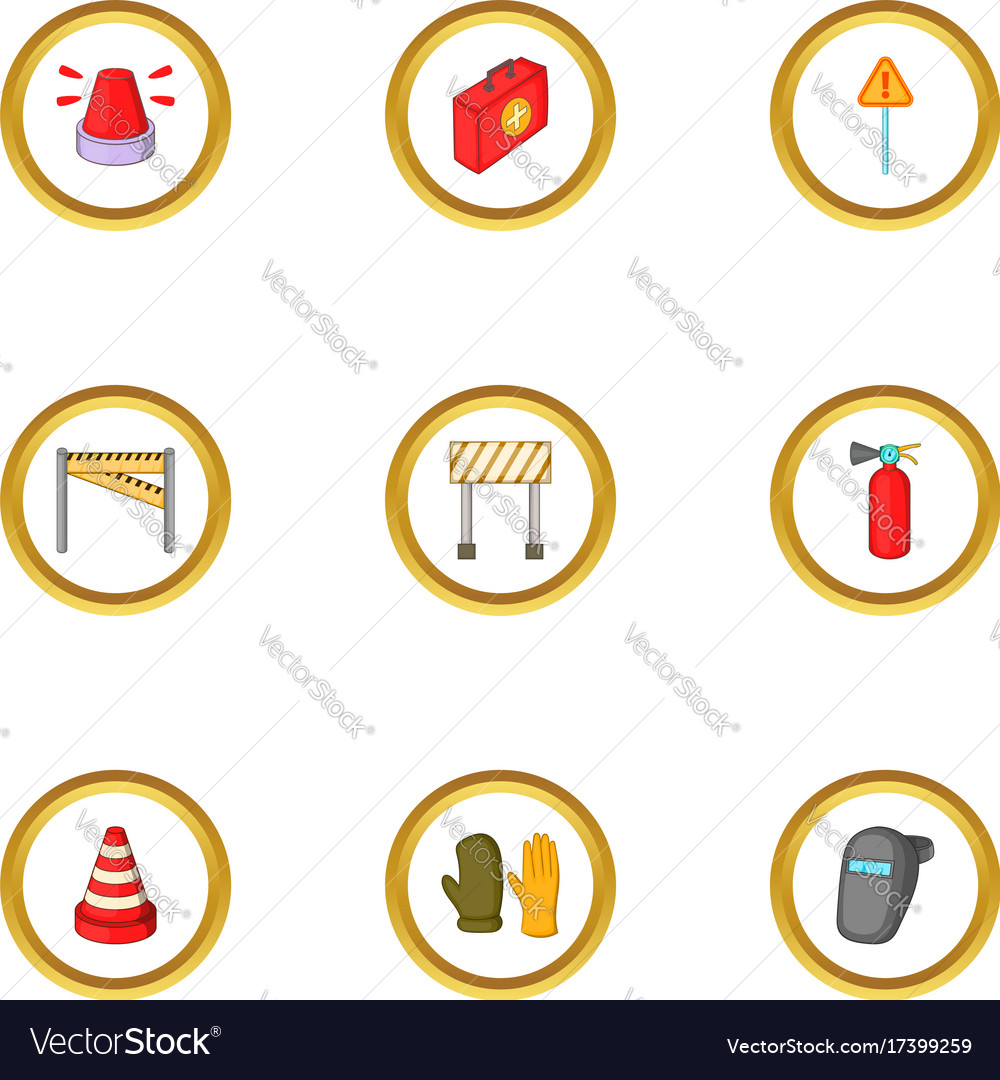 Road working equipment icons set cartoon style Vector Image Road working equipment icons set cartoon style Vector Image