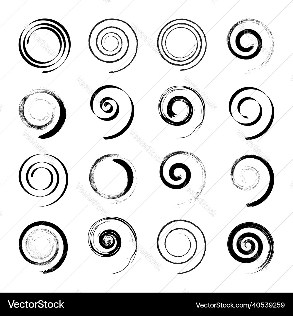 Spiral design elements Royalty Free Vector Image