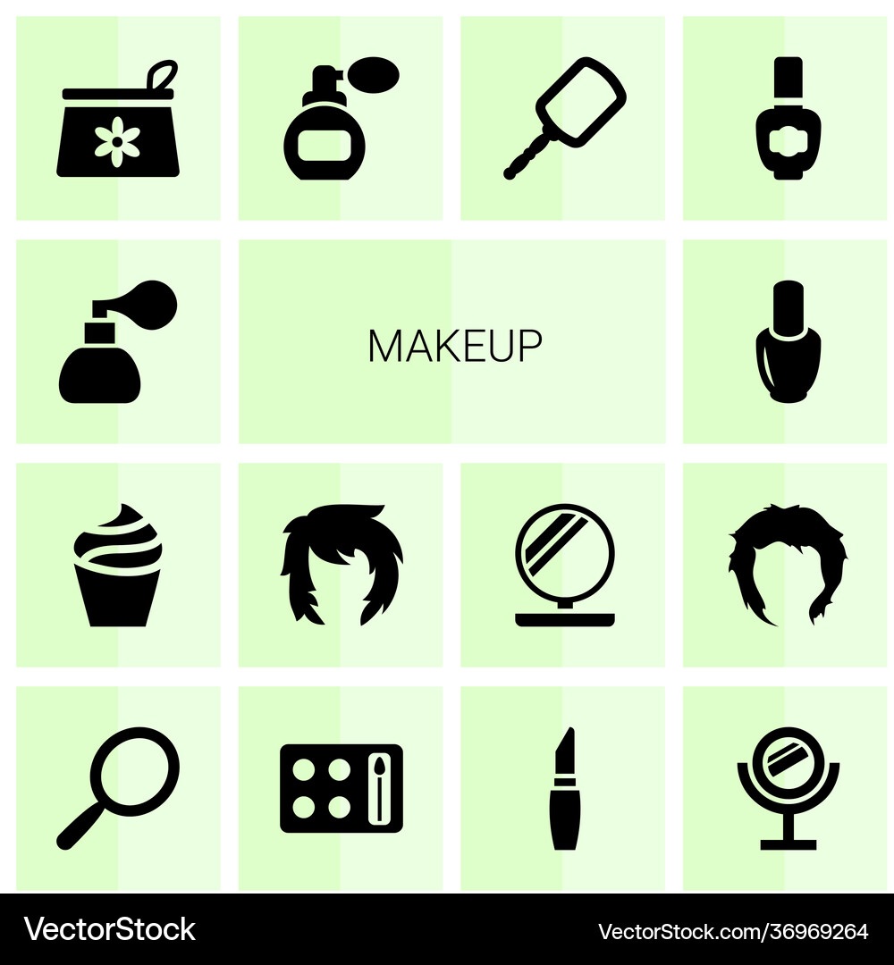 14 makeup icons Royalty Free Vector Image - VectorStock