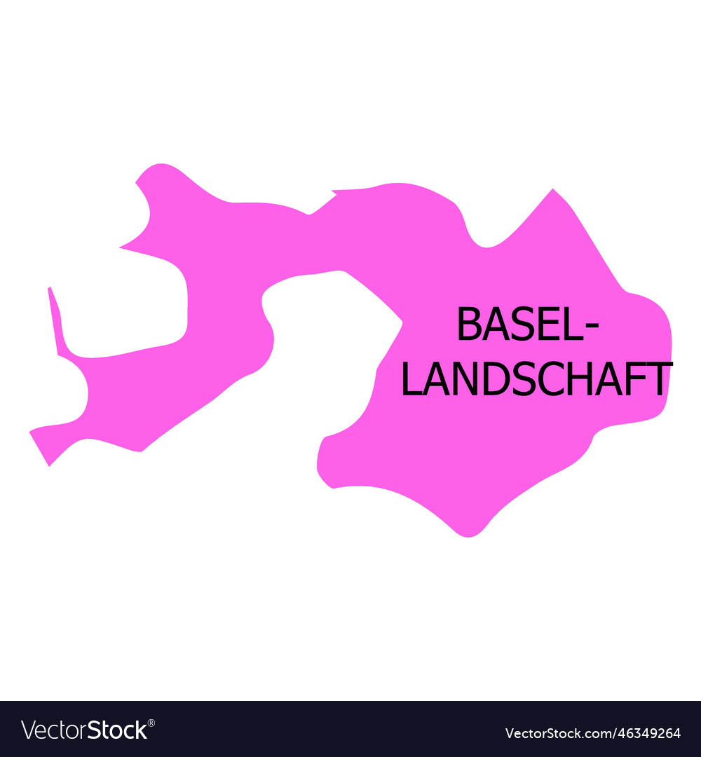 Basel landschaft canton map Royalty Free Vector Image