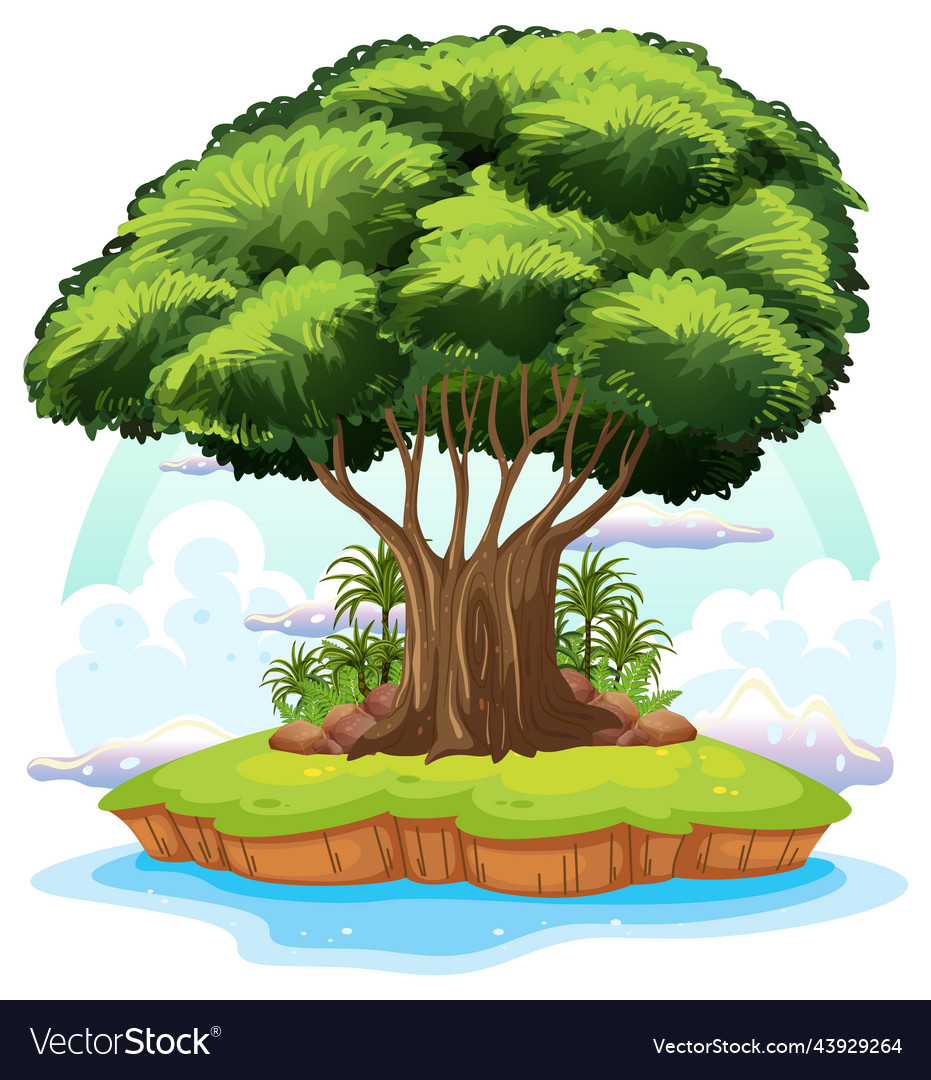 Big tree isolated cartoon Royalty Free Vector Image Big tree isolated cartoon Royalty Free Vector Image