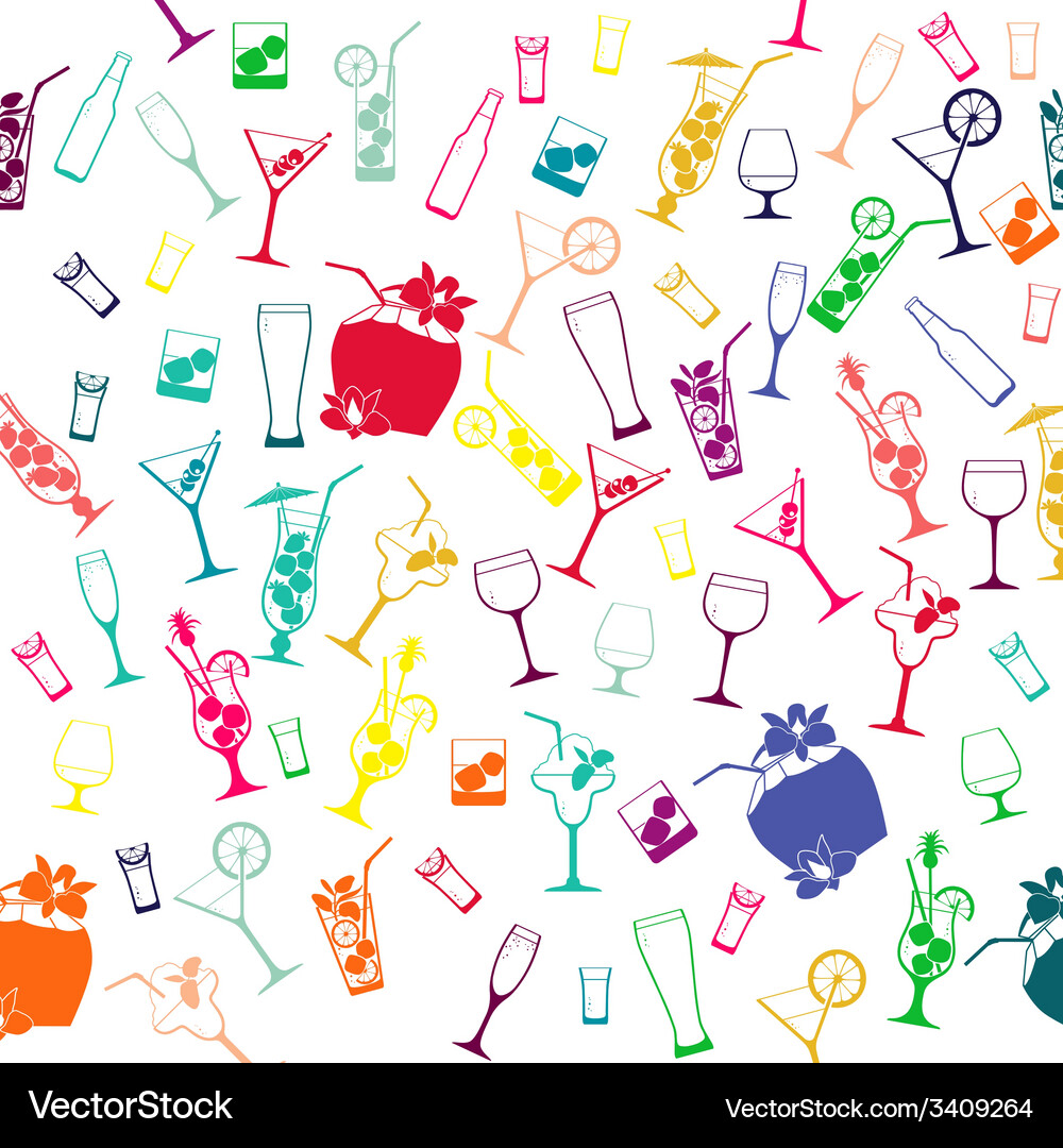 Cocktail pattern Royalty Free Vector Image - VectorStock