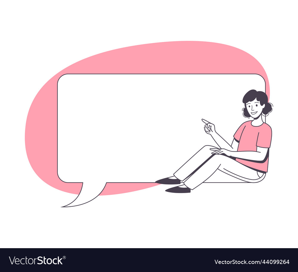 Communication speech bubble with woman character Vector Image