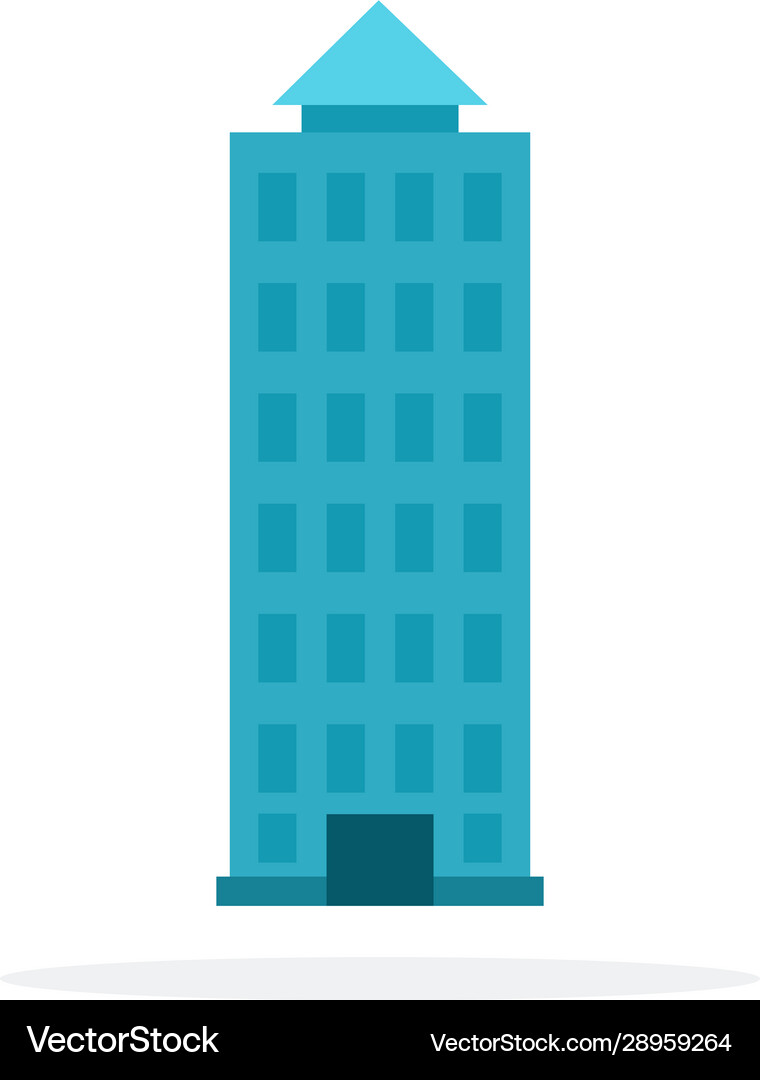 High-rise urban building flat material design Vector Image