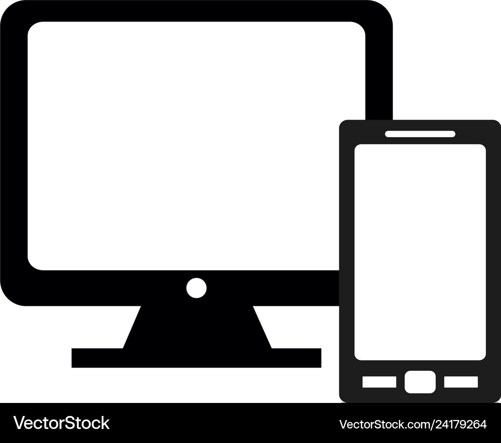 Smartphone with computer devices Royalty Free Vector Image