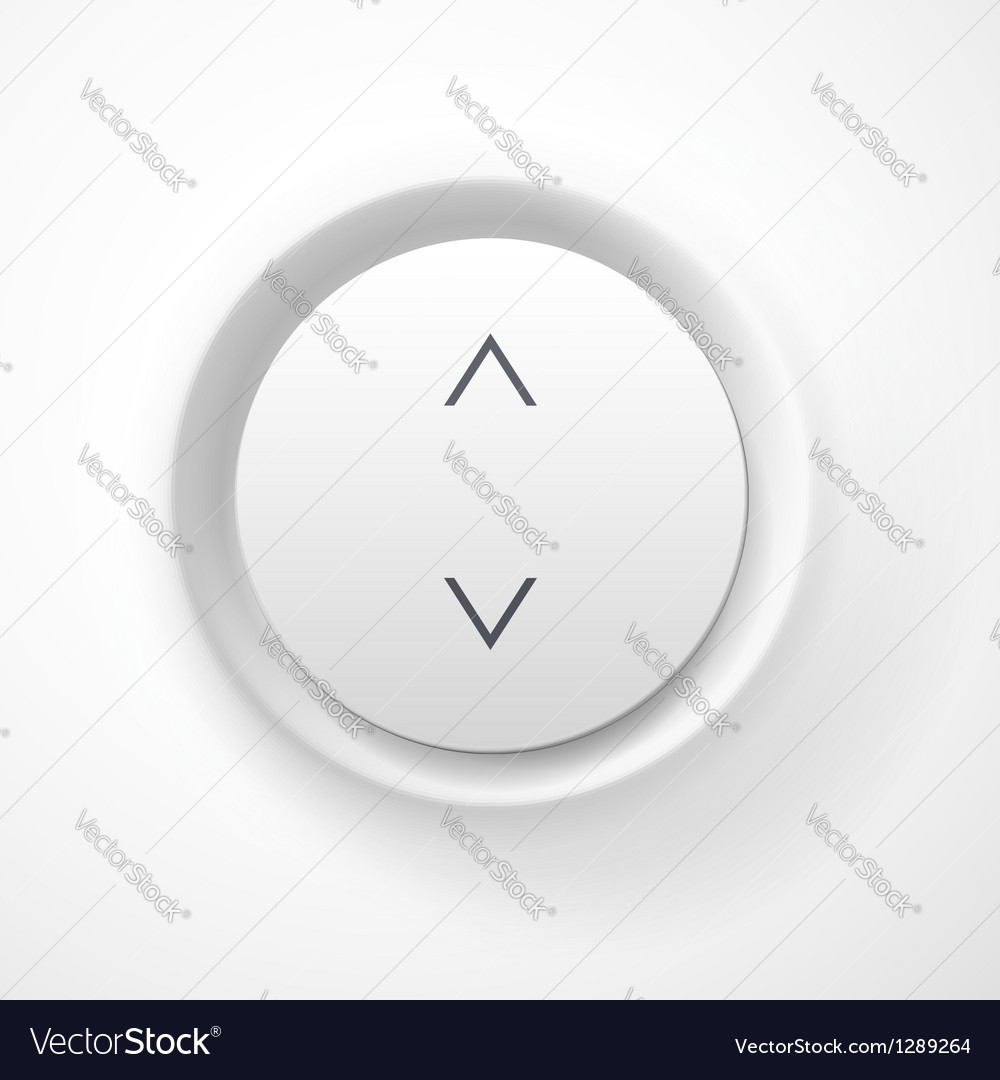 White plastic volume button Royalty Free Vector Image