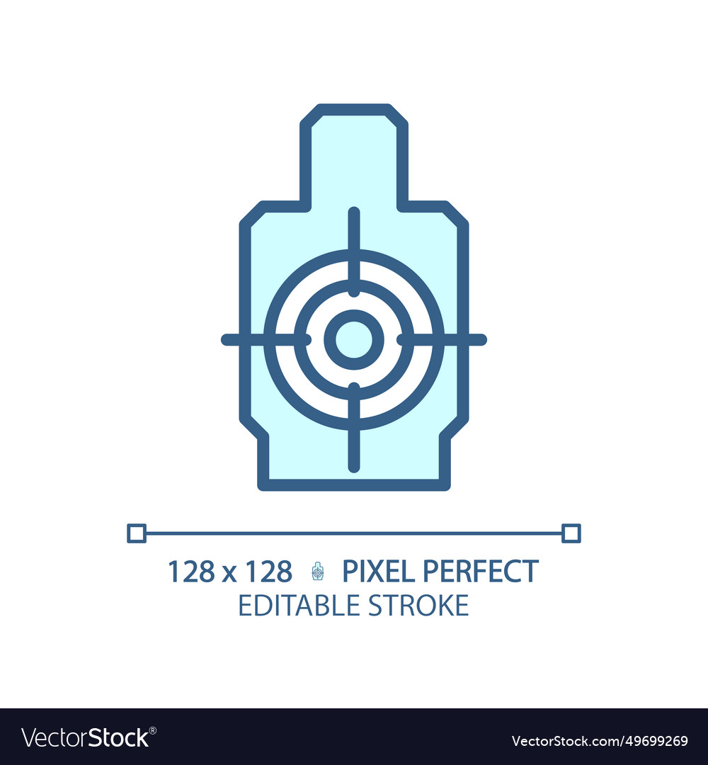 2d thin linear pixel perfect simple blue shooting Vector Image