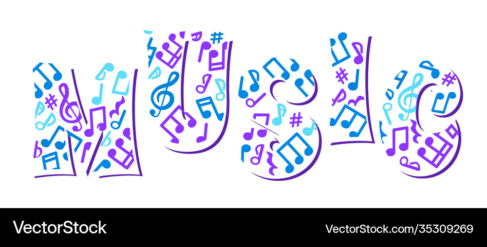 Abstract music banner concept text Royalty Free Vector Image