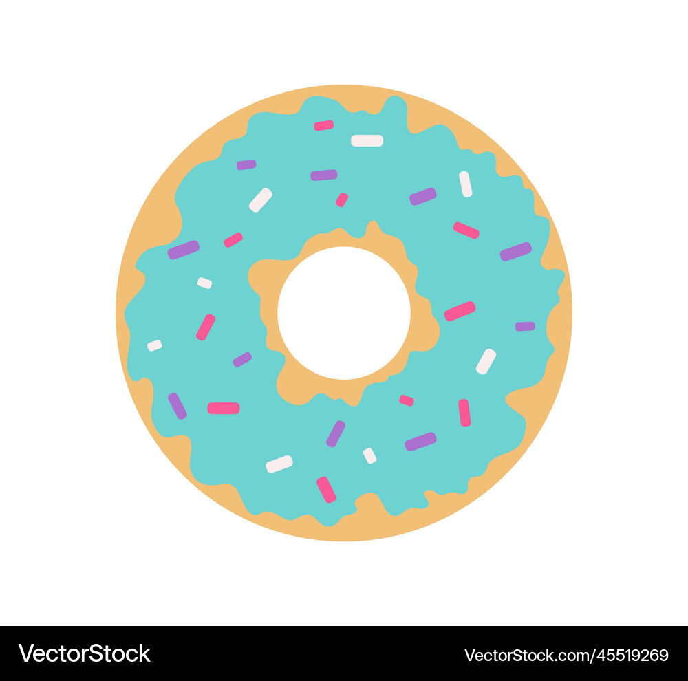 Donut with sprinkles Royalty Free Vector Image