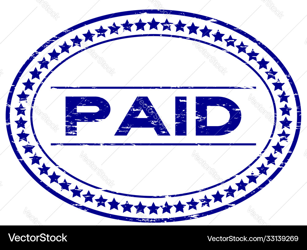 Grunge Blue Paid Rubber Seal Stamp Royalty Free Vector Image
