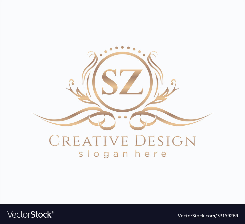 Initial sz beauty monogram and elegant logo design