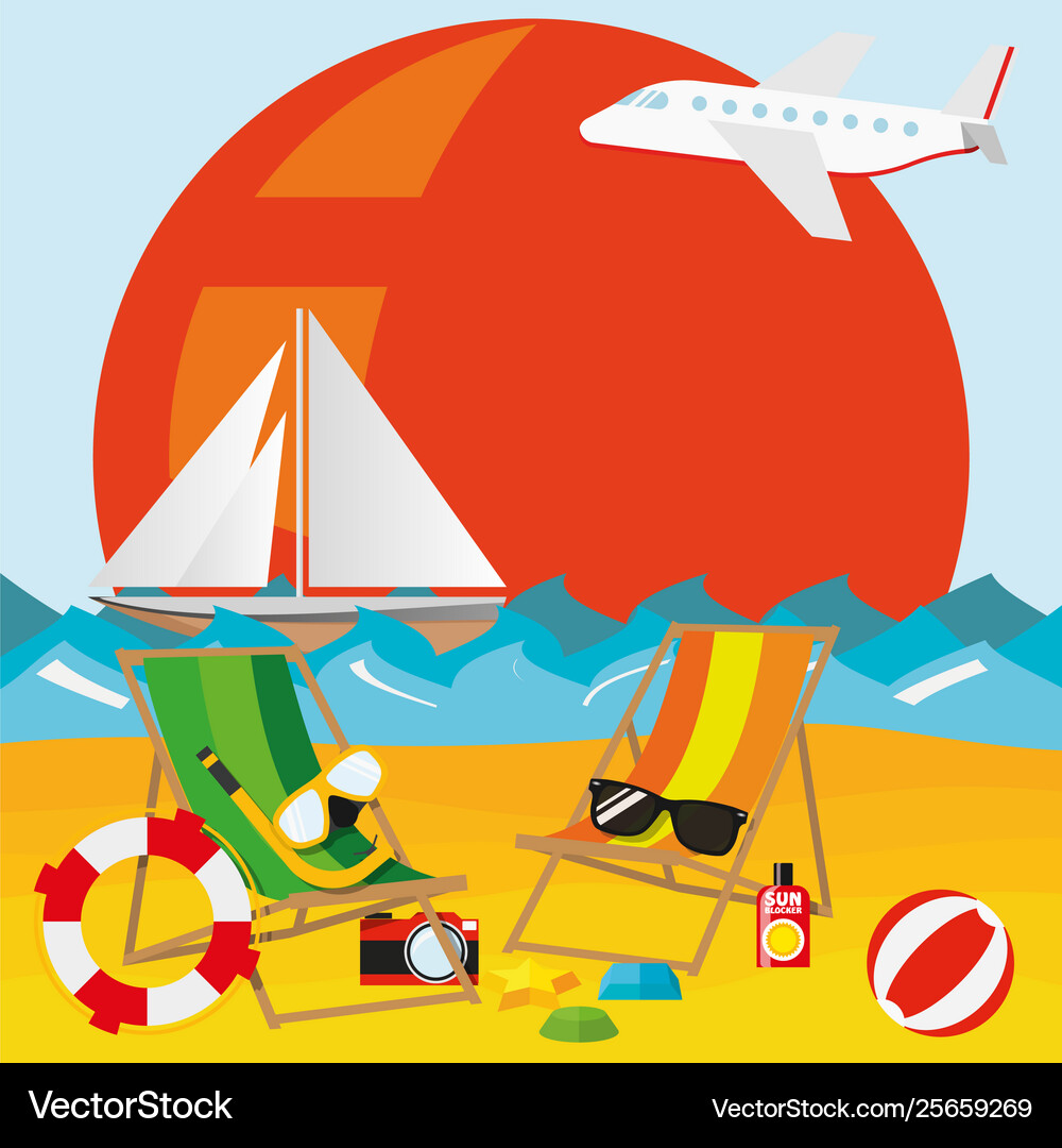 Summer holiday travel Royalty Free Vector Image