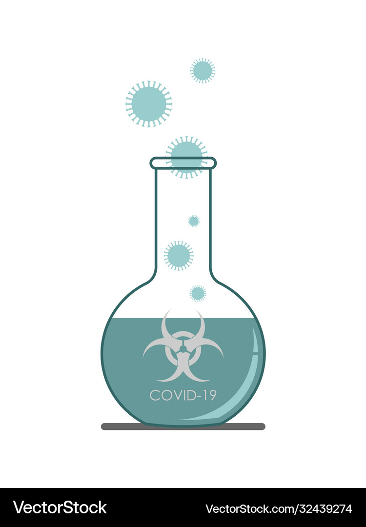 Isolated drawing a coronavirus from a test tube Vector Image