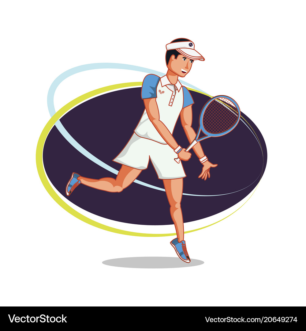 Man playing tennis character Royalty Free Vector Image