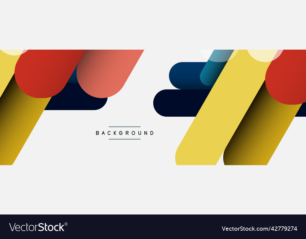 Overlapping round shapes and lines background Vector Image