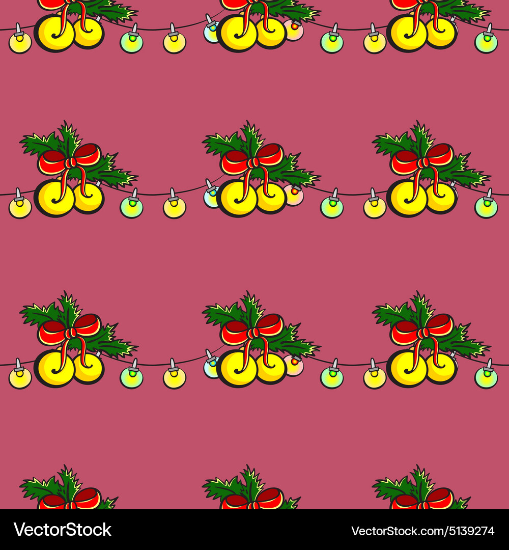 Pattern made from hand drawn garlands and baubles Vector Image