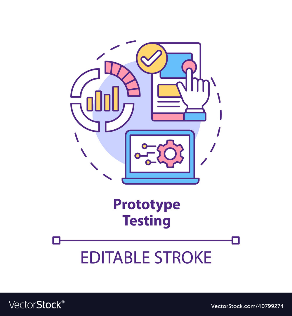 Prototype testing concept icon Royalty Free Vector Image Prototype testing concept icon Royalty Free Vector Image