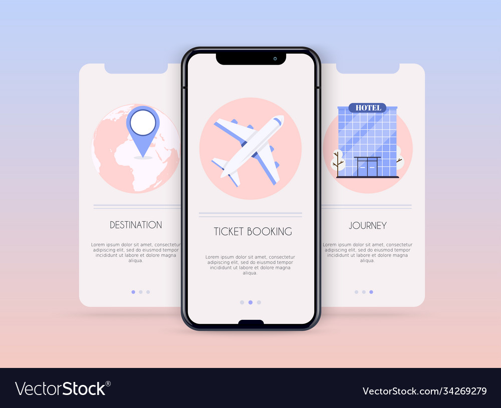 Onboarding Screens User Interface Kit For Mobile Vector Image