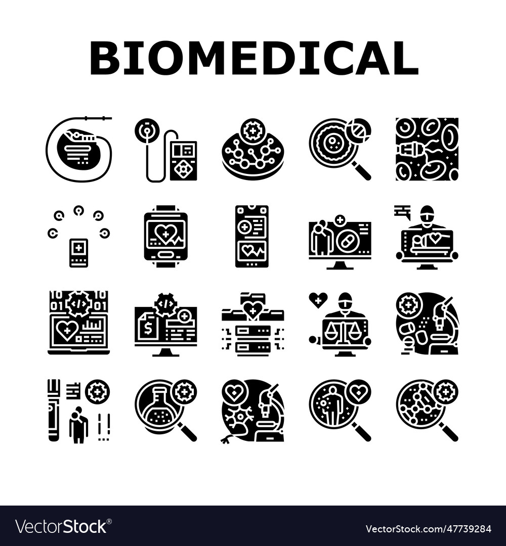 Biomedical medical science icons set Royalty Free Vector Biomedical medical science icons set Royalty Free Vector