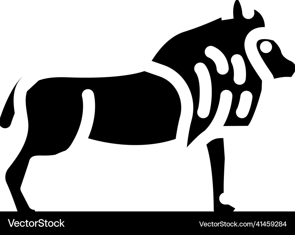 Lion animal glyph icon Royalty Free Vector Image