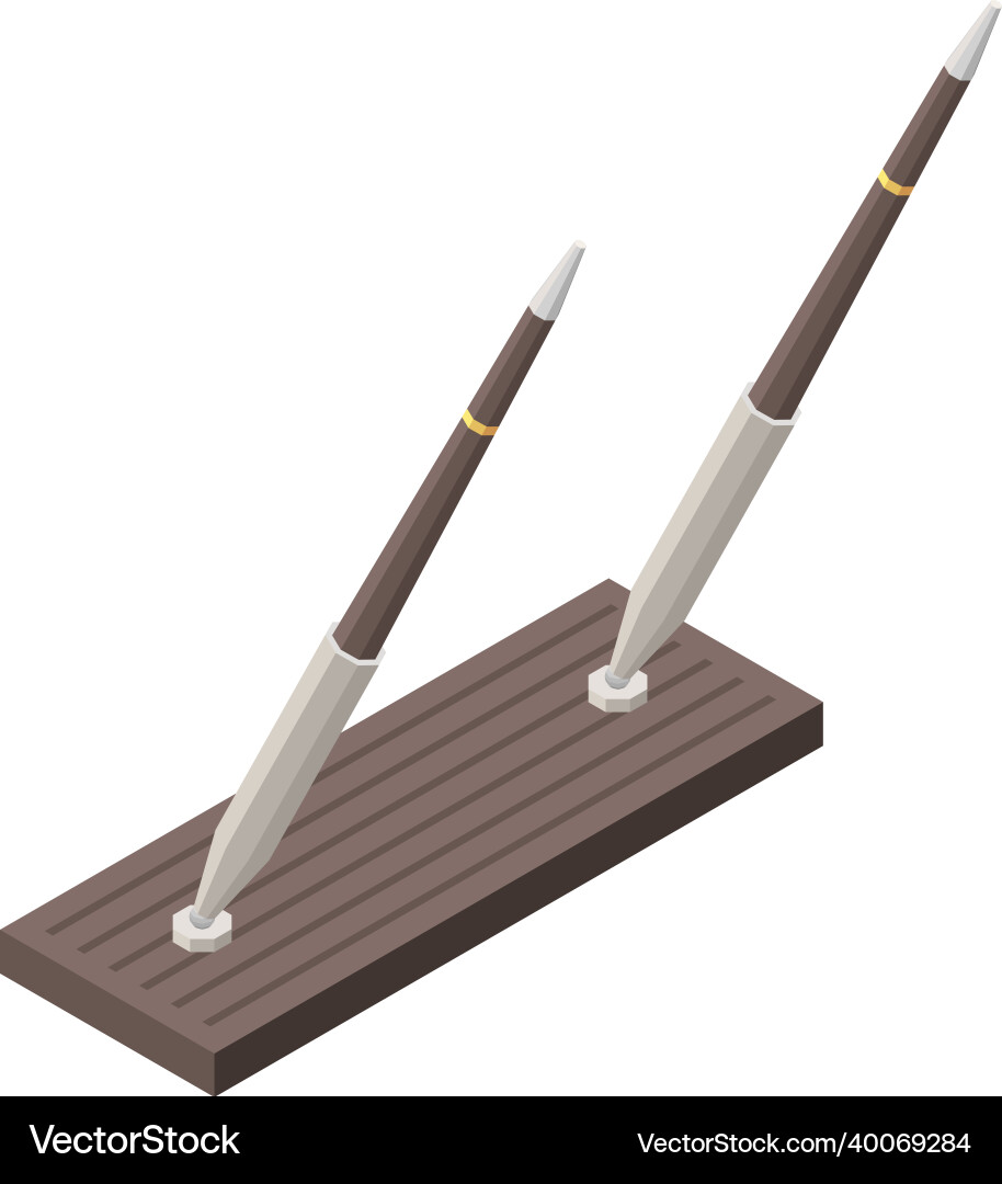 Pen board notary composition Royalty Free Vector Image