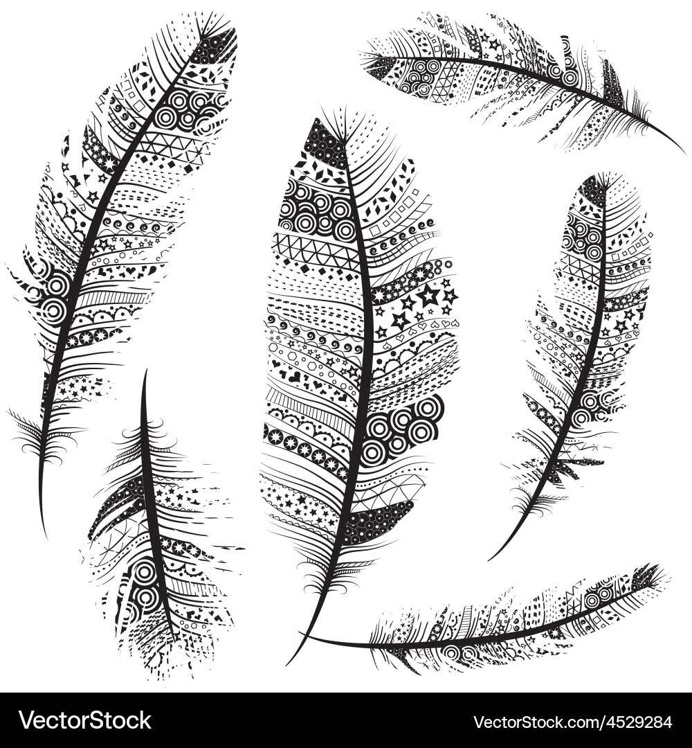 Seamless feather pattern background Royalty Free Vector