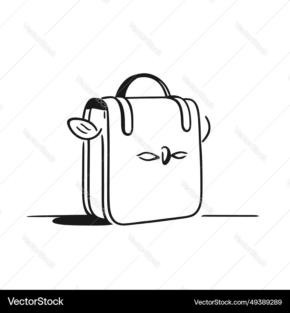 Bag continuous line drawing style luggage black Vector Image
