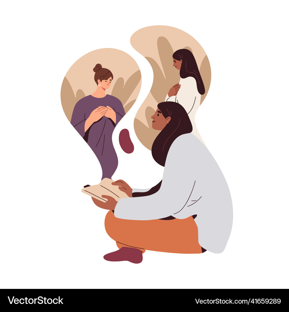 Bibliotherapy concept book therapy as therapeutic Vector Image