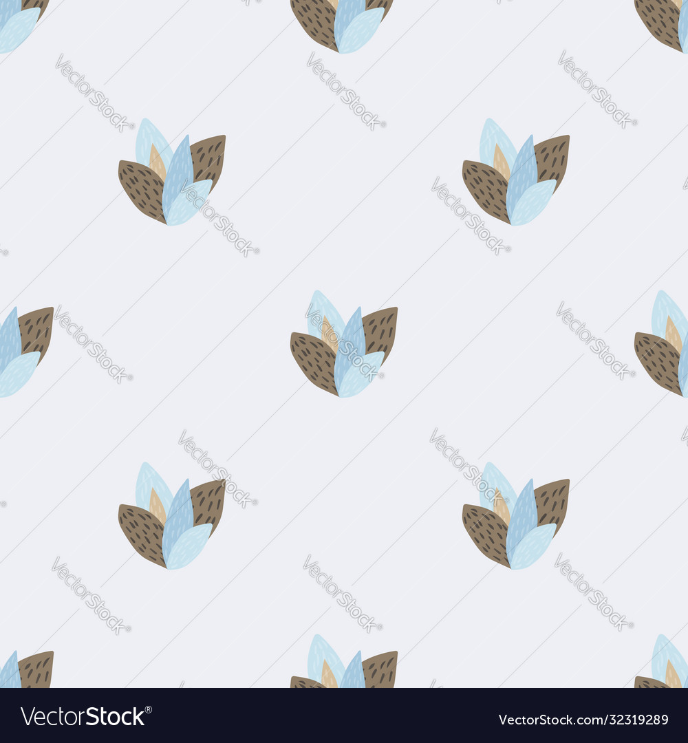 Botanic seamless pattern with brown and blue Vector Image