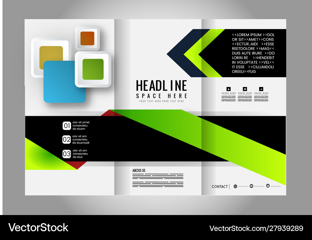 Brochure design template abstract waves curves set