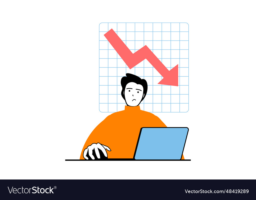 Crisis management concept with people scene Vector Image Crisis management concept with people scene Vector Image