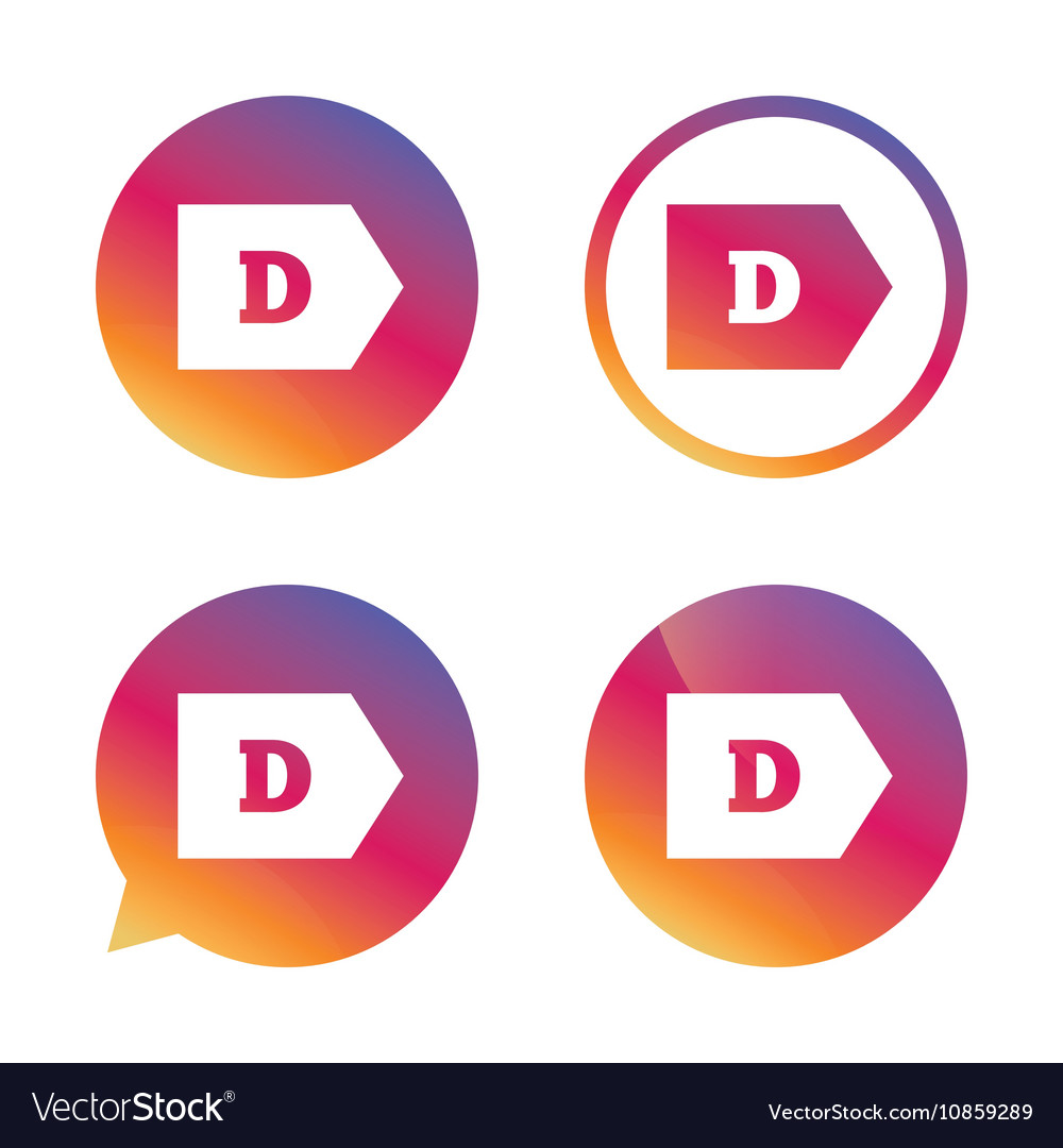 Energy efficiency class d consumption Royalty Free Vector