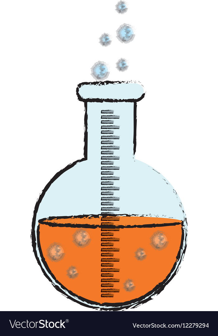 Flask chemistry lab Royalty Free Vector Image - VectorStock
